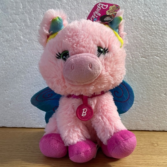 Just Play | Toys | Barbie Pink Butterfly Pig Plush Rainbow Ears Collar ...